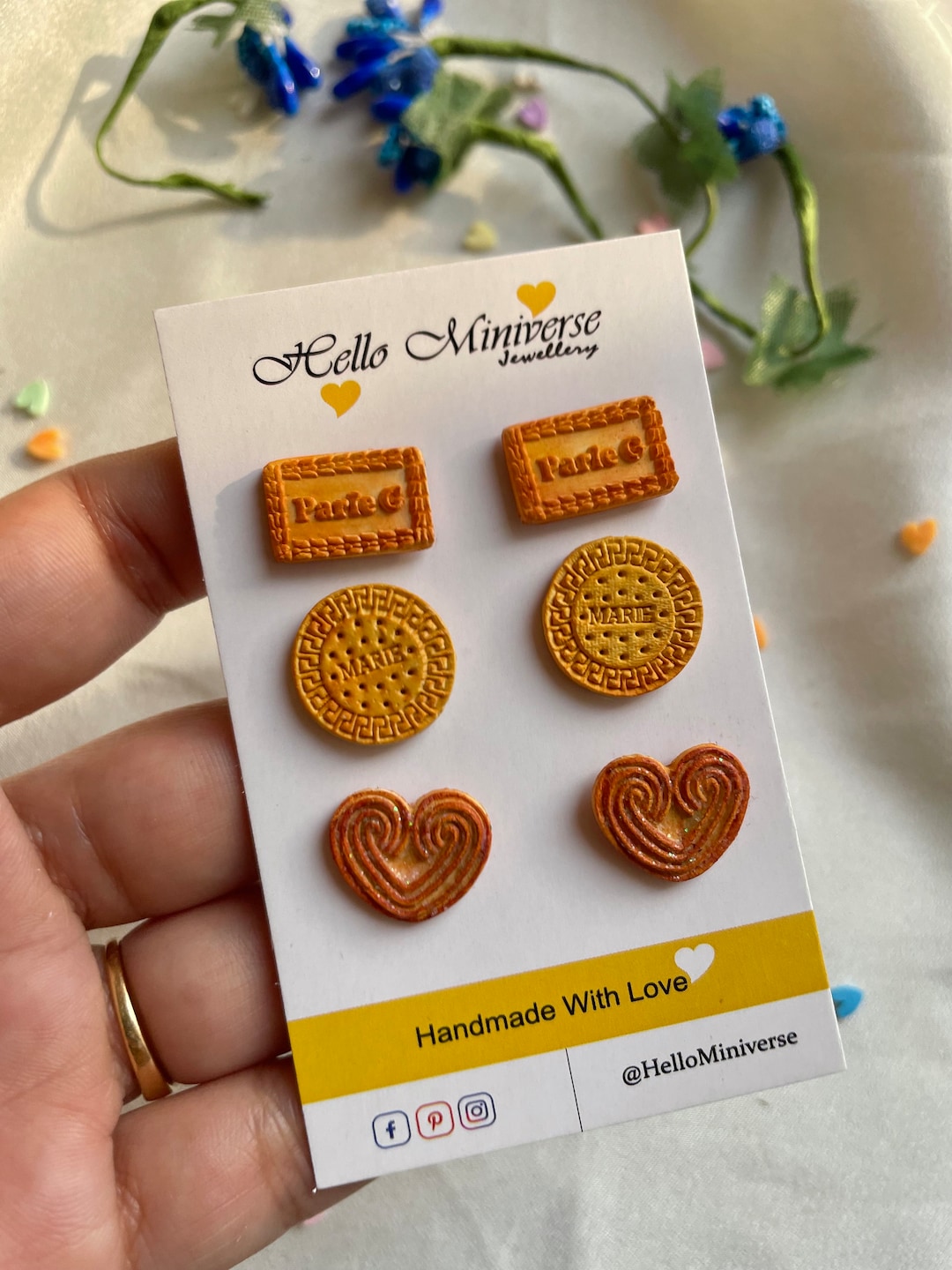 Miniature Biscuits Combo Studs -miniature Snacks Jewelry, Food Earrings ...
