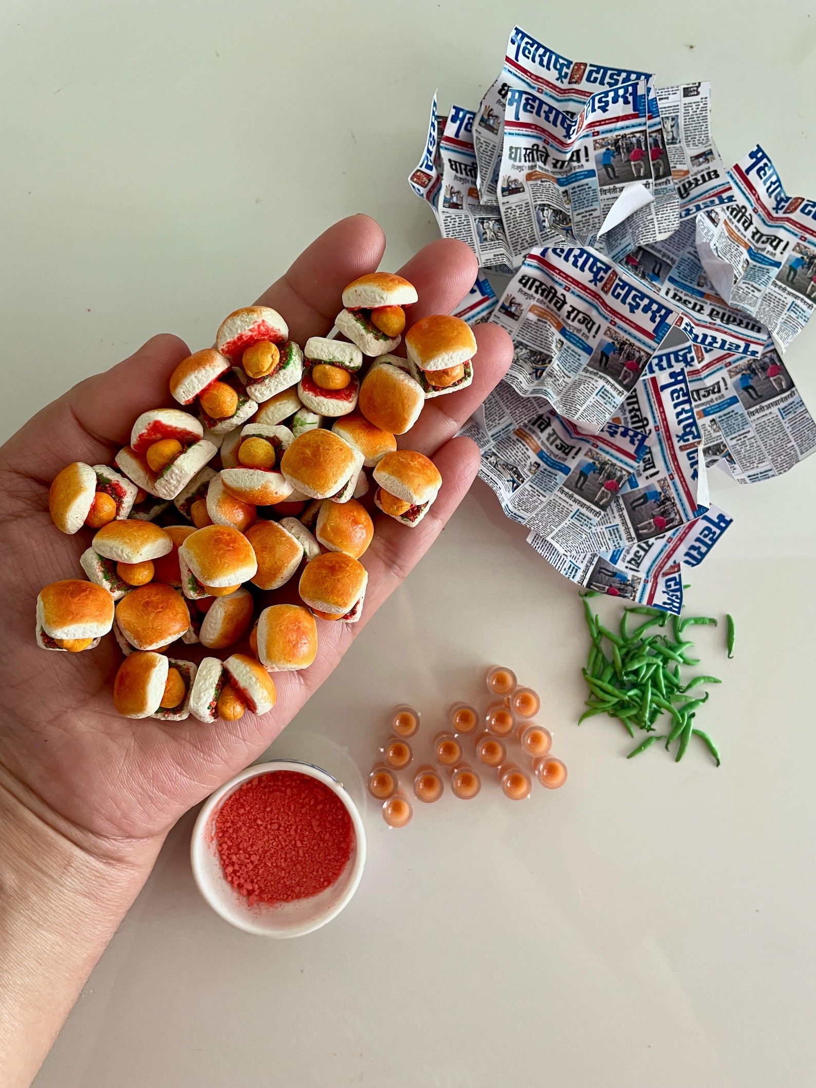 Miniature Vada Pav Fridge Magnet , Indian Food Miniature, Dollhouse ...