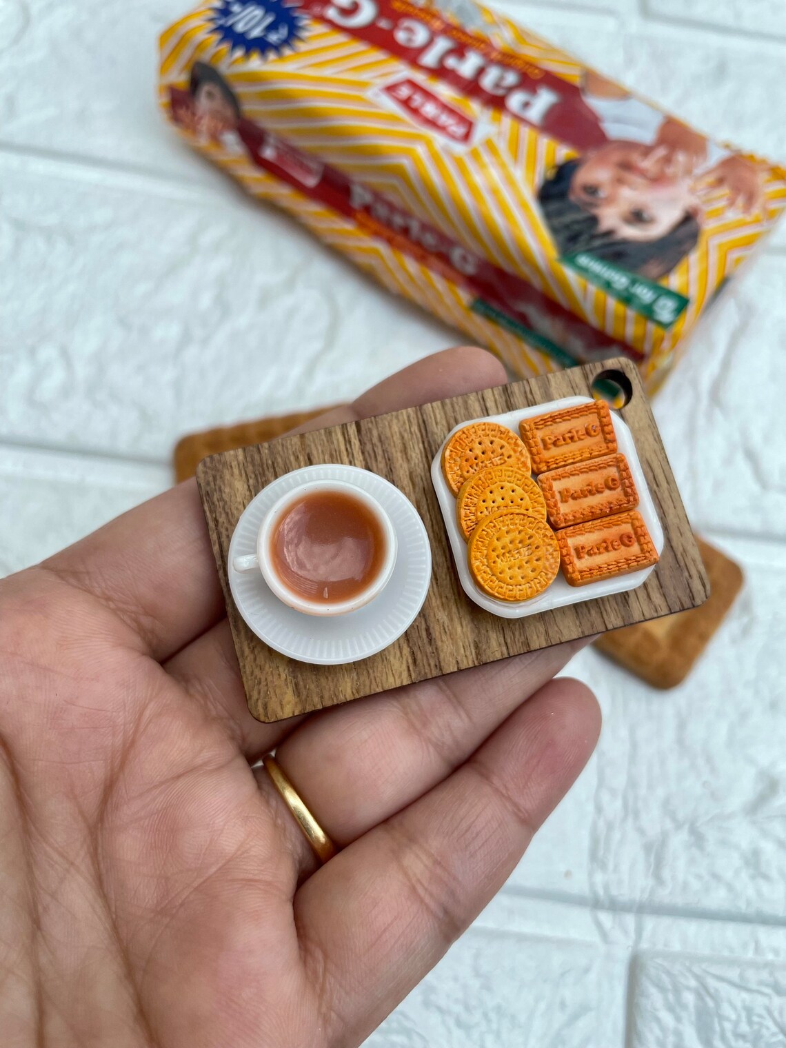 Miniature Chai Biscuit Fridge Magnet , Indian Food Miniature, Dollhouse ...
