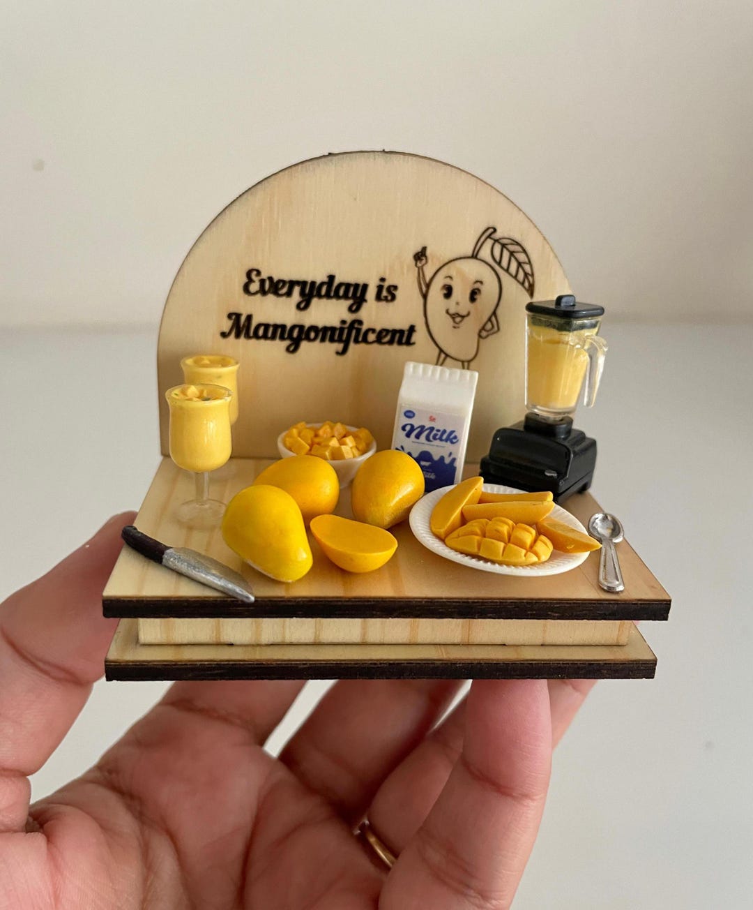 Miniature Mangonificent Mango Shake Fridge Magnet, Indian Food ...