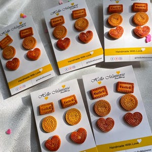Miniature Biscuits Combo Studs -miniature Snacks Jewelry, Food Earrings ...