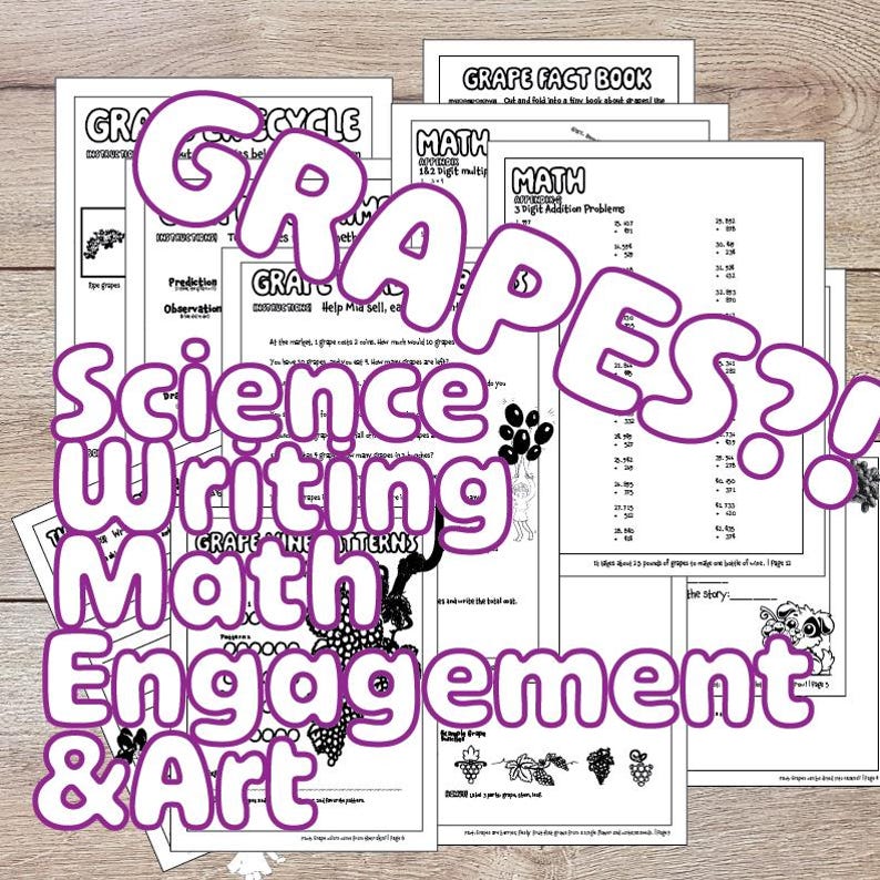 2nd Grade Worksheets About Grapes!- Second Grade Language, Writing ...