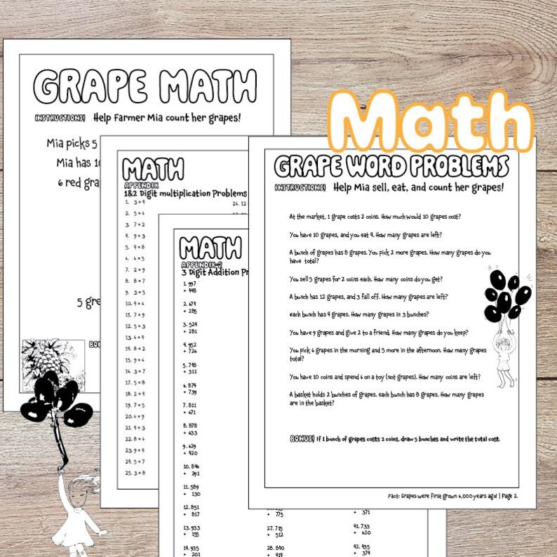 2nd Grade Worksheets About Grapes!- Second Grade Language, Writing ...