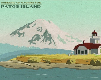 Patos Island Lighthouse Mt. Baker & Orcas. San Juan Islands - Etsy