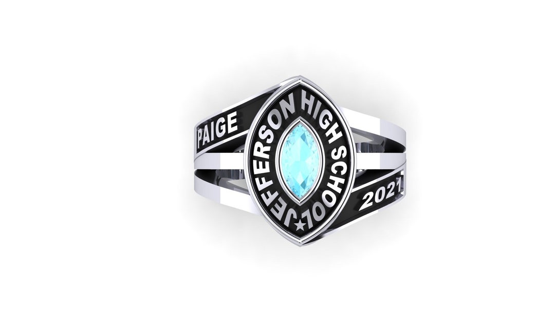 High School & Collage Class Ring, Graduation Gift, Ladies Marquise ...