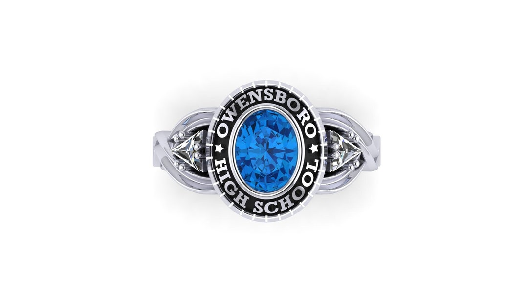 Personalised Unique Best School Ring for Women, Silver Oval Cut With ...