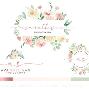 Watermark Flower Logo Elegant Logo Branch Logo Website Photography ...