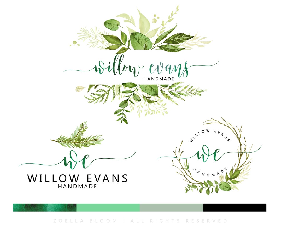 Photography Logo Design Rustic Logo Premade Watermark Vine Logo Stamp ...