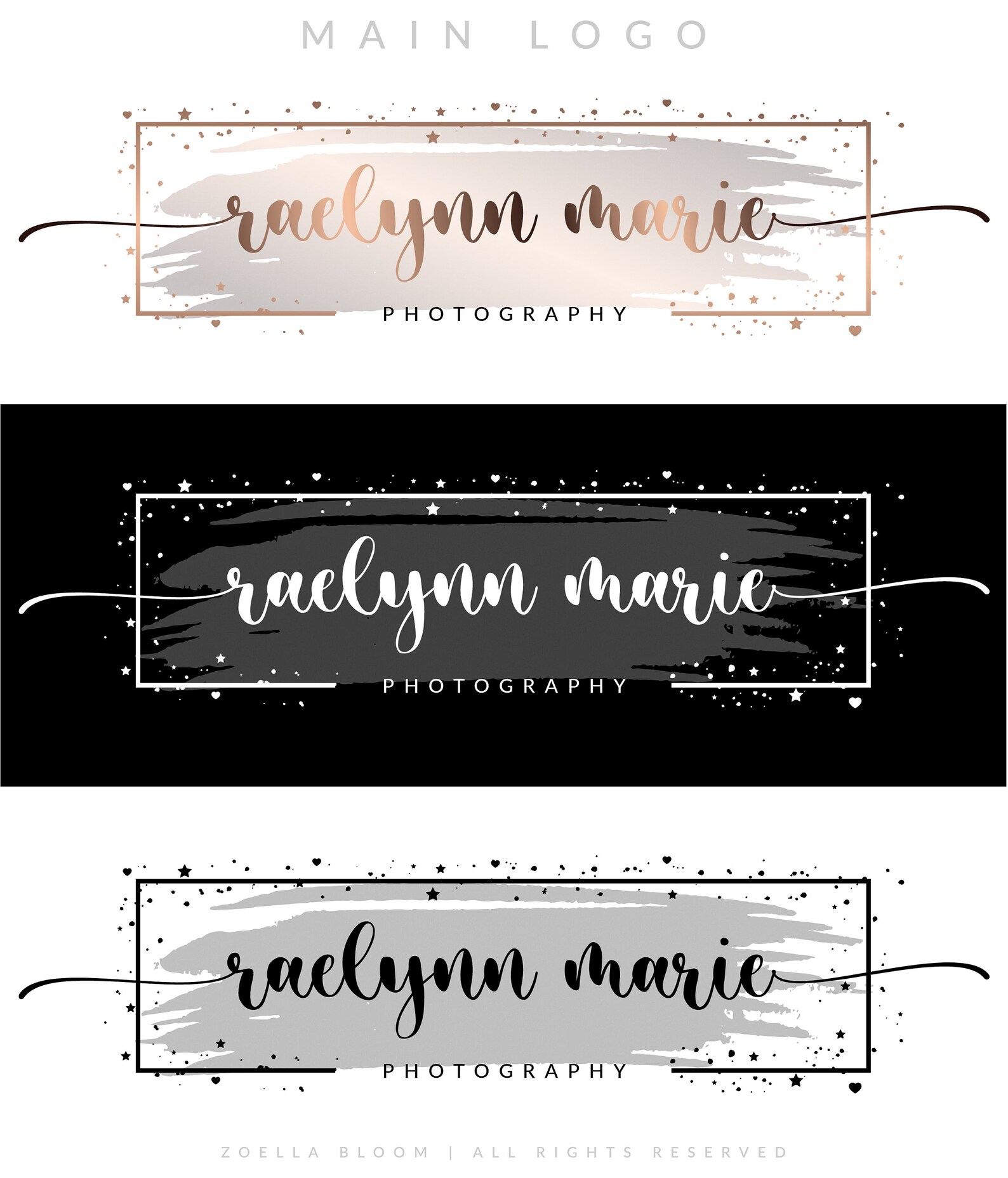 Watermark Logo Rose Gold Photography Logo Signature Logo | Etsy