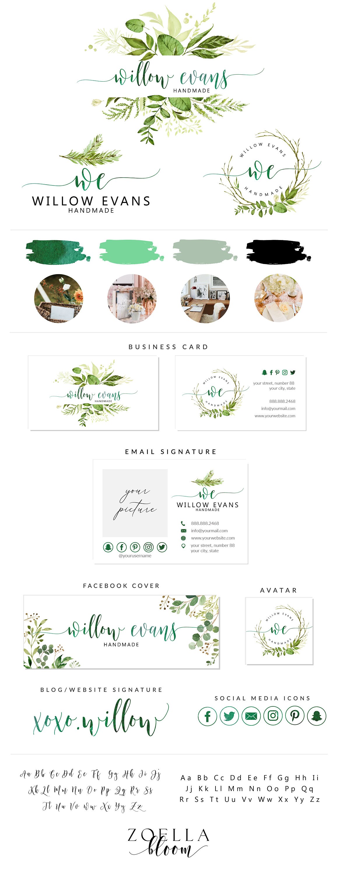 Photography Logo Design Rustic Logo Premade Watermark Vine - Etsy