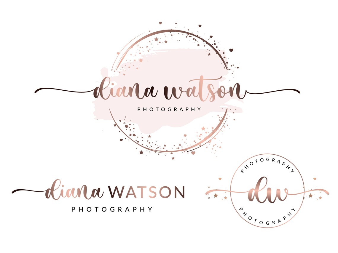Rose Gold Logo Design Branding Kit Photography Boutique - Etsy