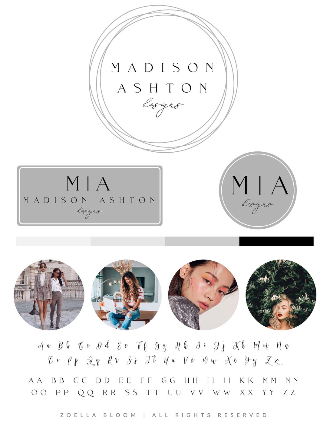 Watermark, Modern Logo, Logo Design, Branding Kit, Branding Premade ...