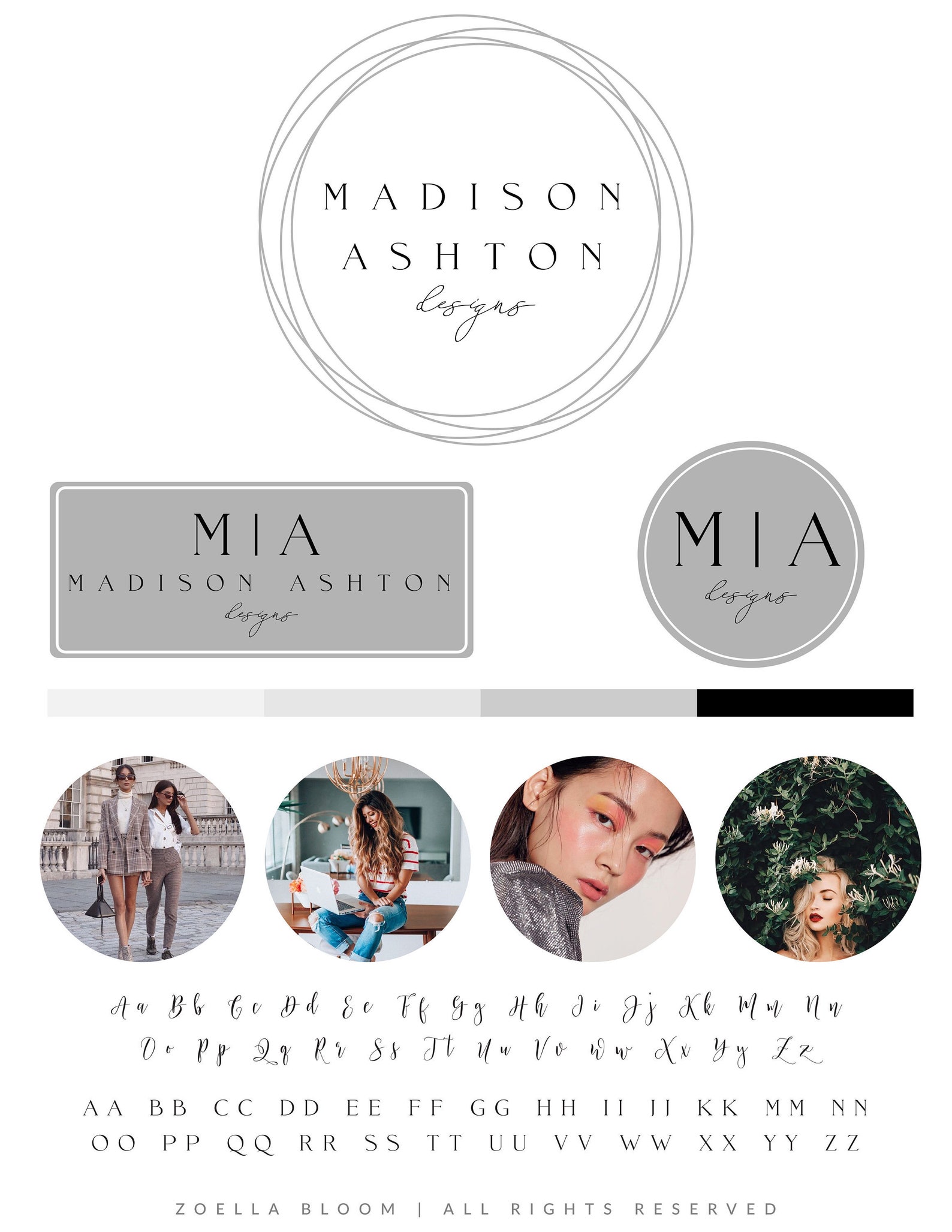 Watermark Modern Logo Logo Design Branding Kit Branding | Etsy