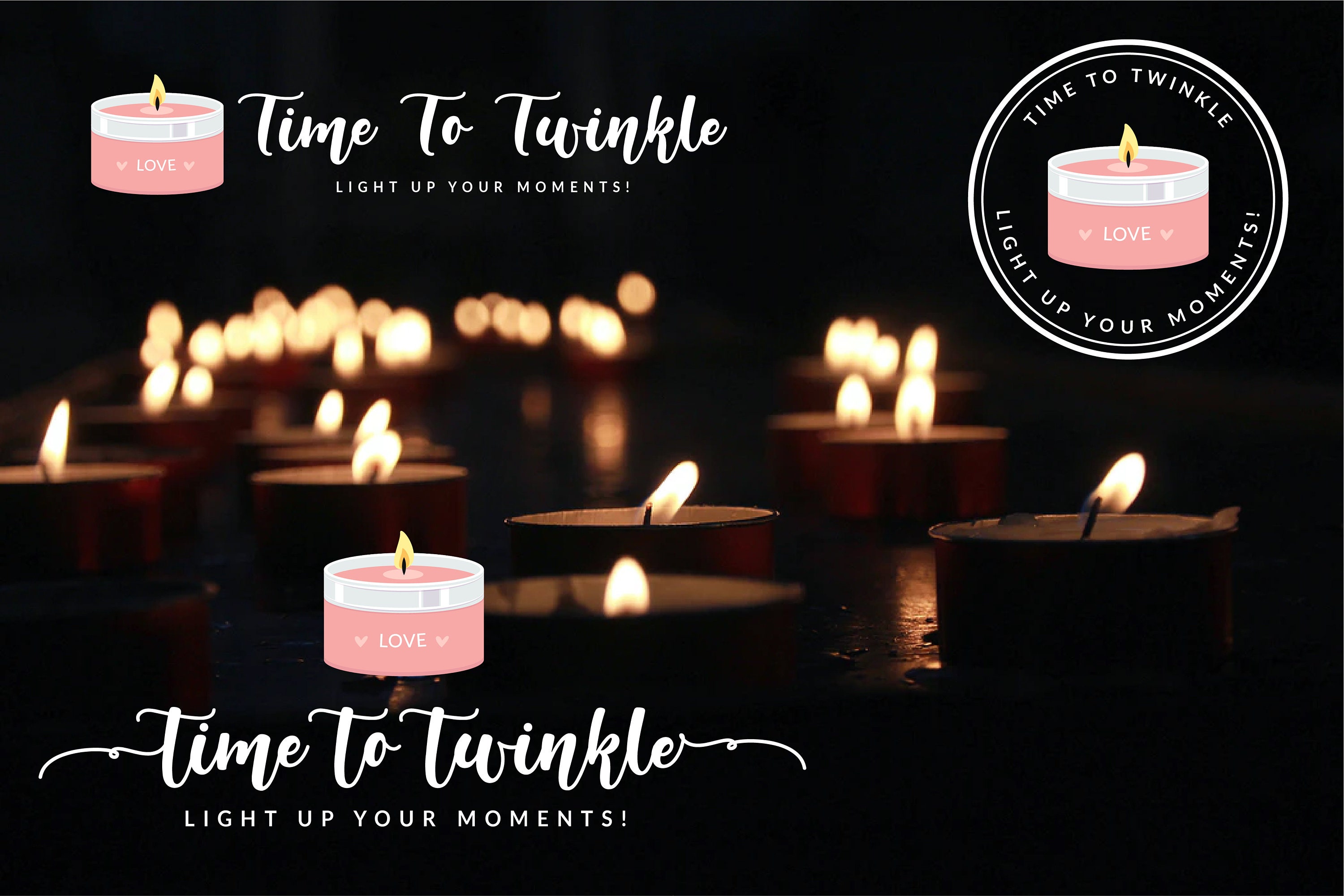 Candle Logo Design Branding Kit Business Banners Website Logo - Etsy