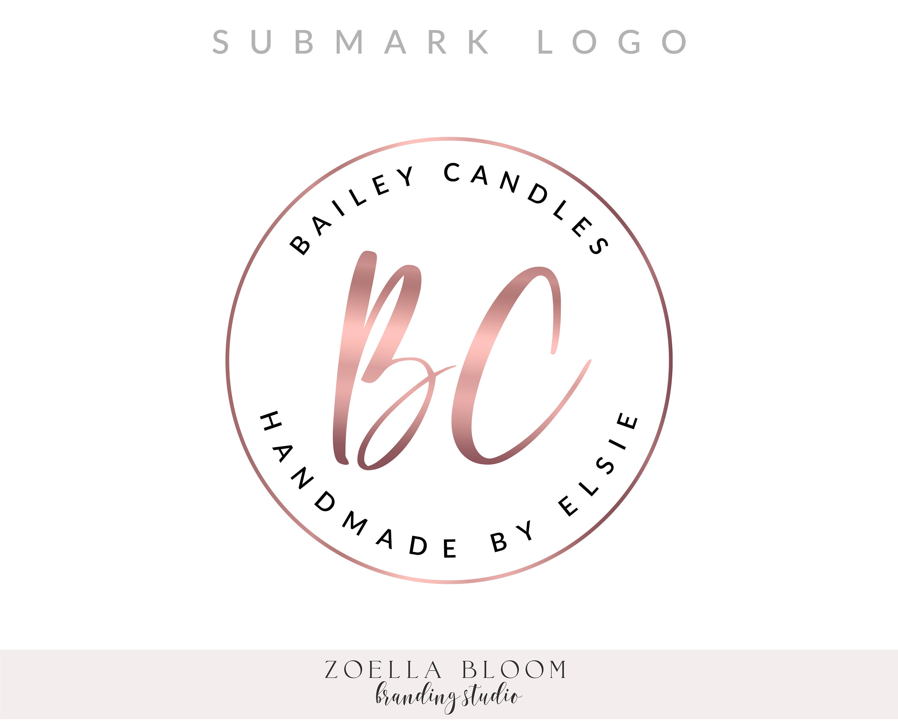 Candle Logo Boutique Handmade Homemade Candles Rose Gold Watermarks ...