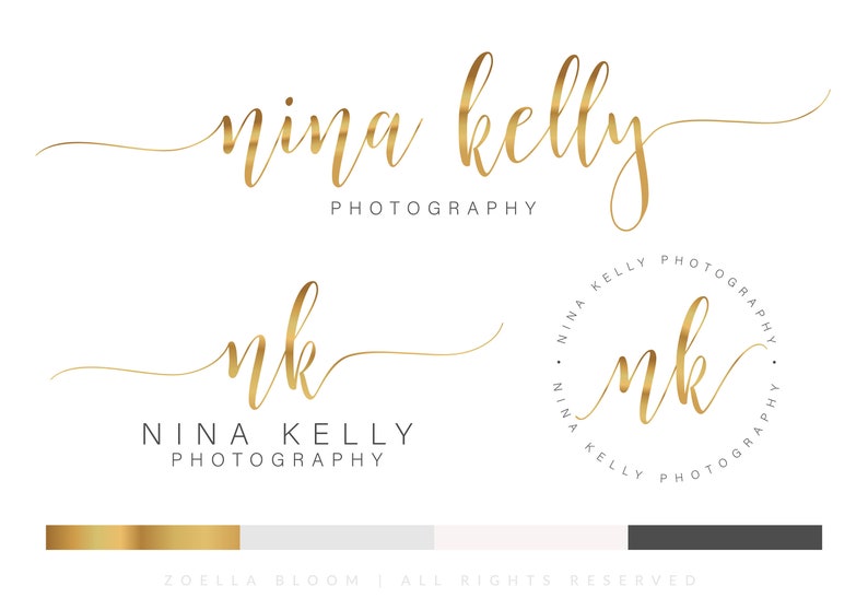 Gold Photography Logo Logo Design Branding Kit Watermark - Etsy
