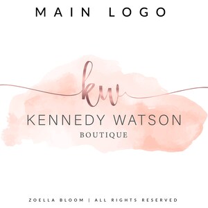 Rose Gold Logo Design Branding Kit Photography Boutique Watermark ...