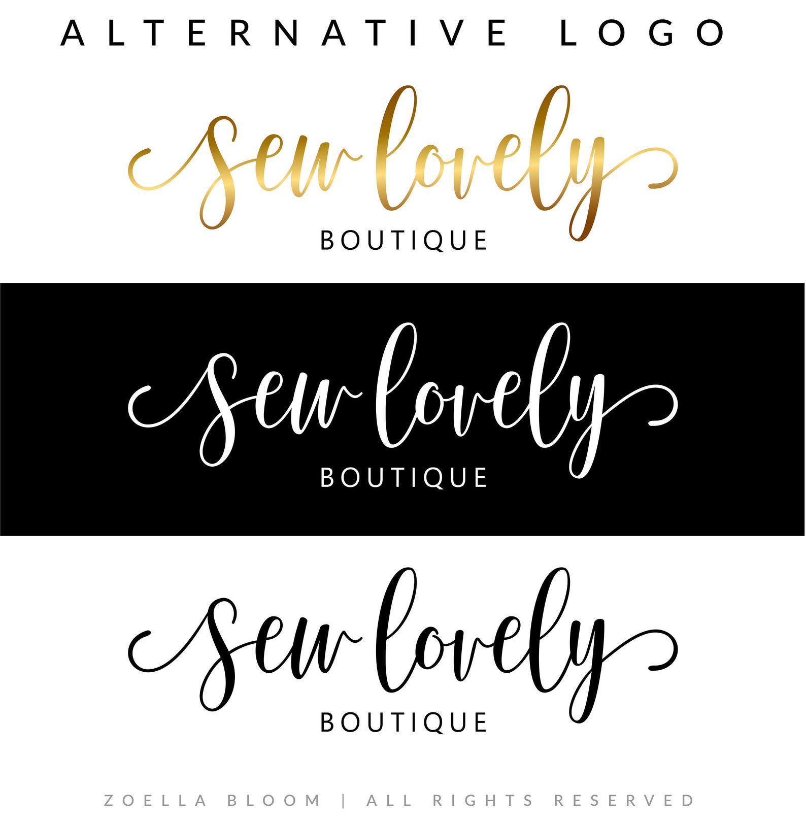 Gold Logos Branding Kit Watermark Business Packages Website - Etsy
