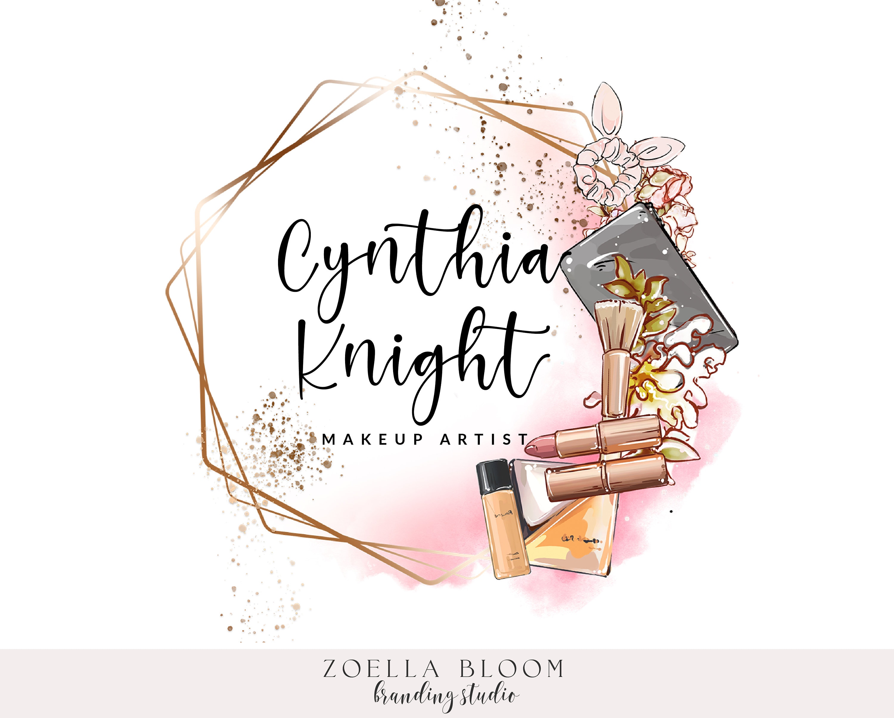 Makeup Artist Logo Cosmetic Branding Lipstick Foundation | Etsy