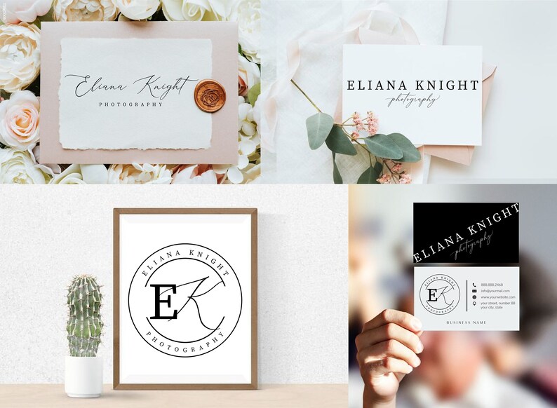 Calligraphy Script Watermark Logo Black White Photography - Etsy