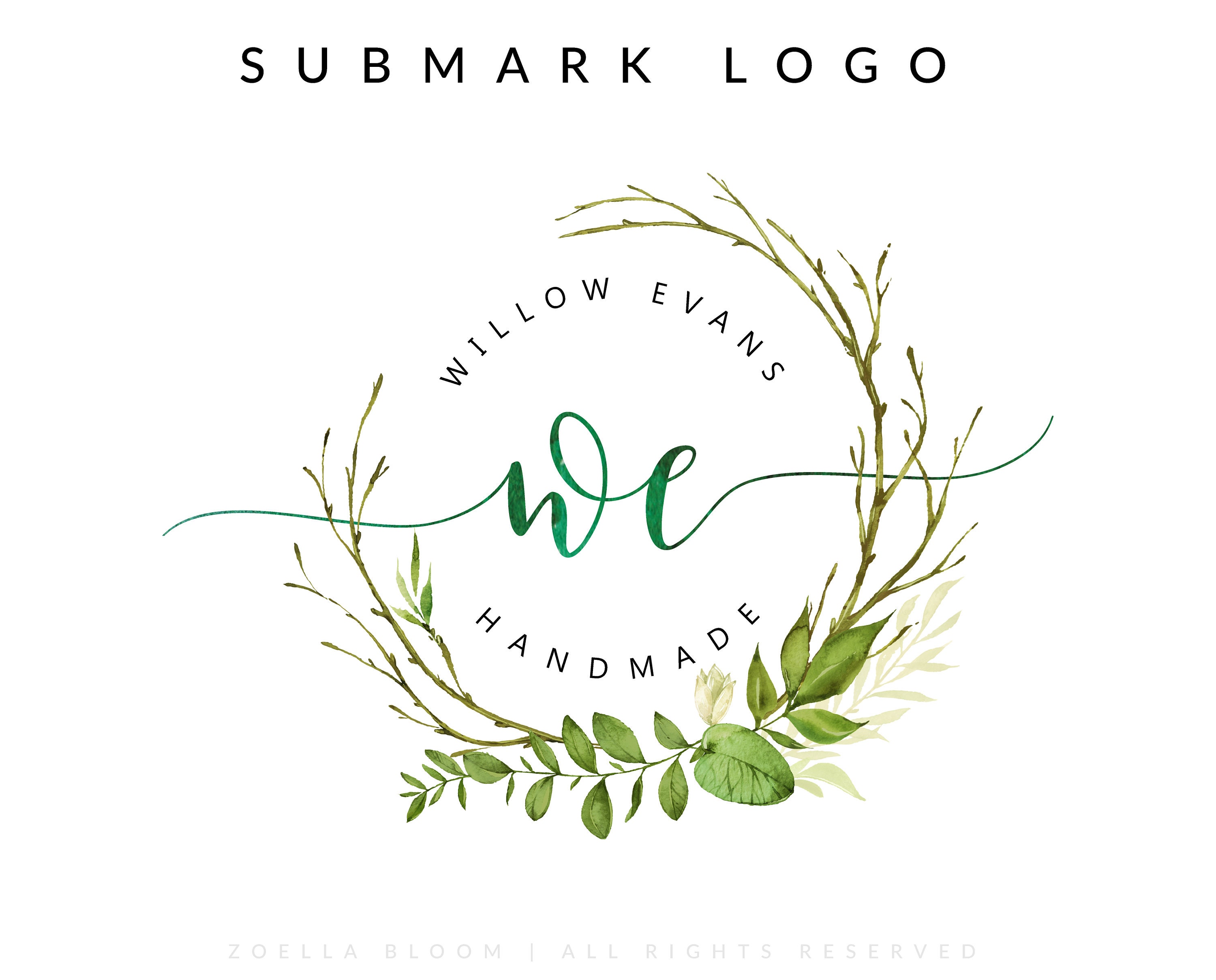 Photography Logo Design Rustic Logo Premade Watermark Vine Logo Stamp ...