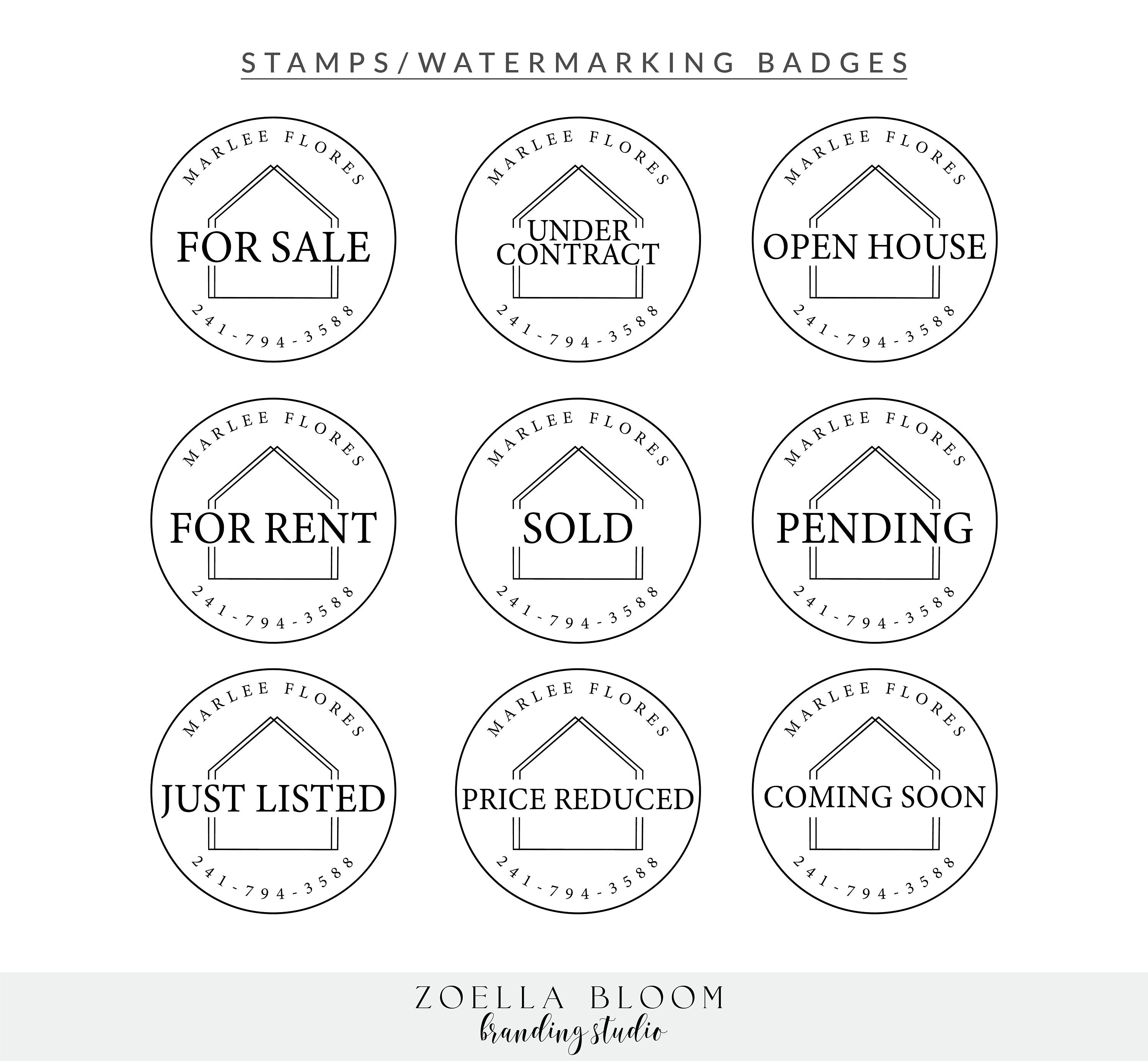 Real Estate Logo Realtor Logo Real Estate Agent Stamps - Etsy