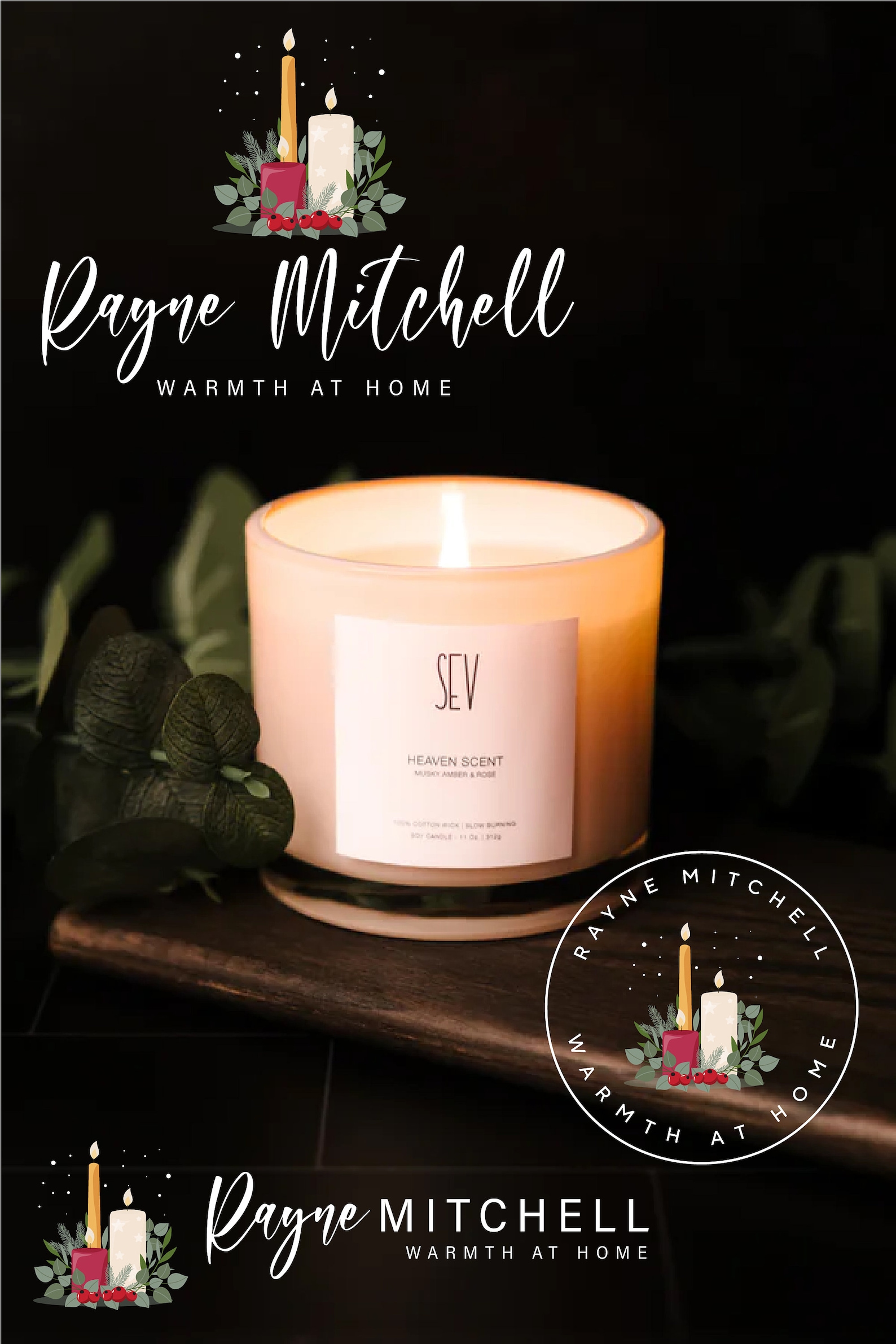 Candle Logo Design Branding Kit Business Banners Website Logo Shop Icon ...
