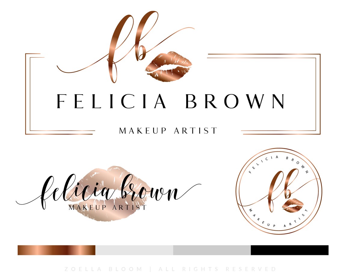 Makeup Artist Logo Branding Premade Package Beauty Logo Lip | Etsy