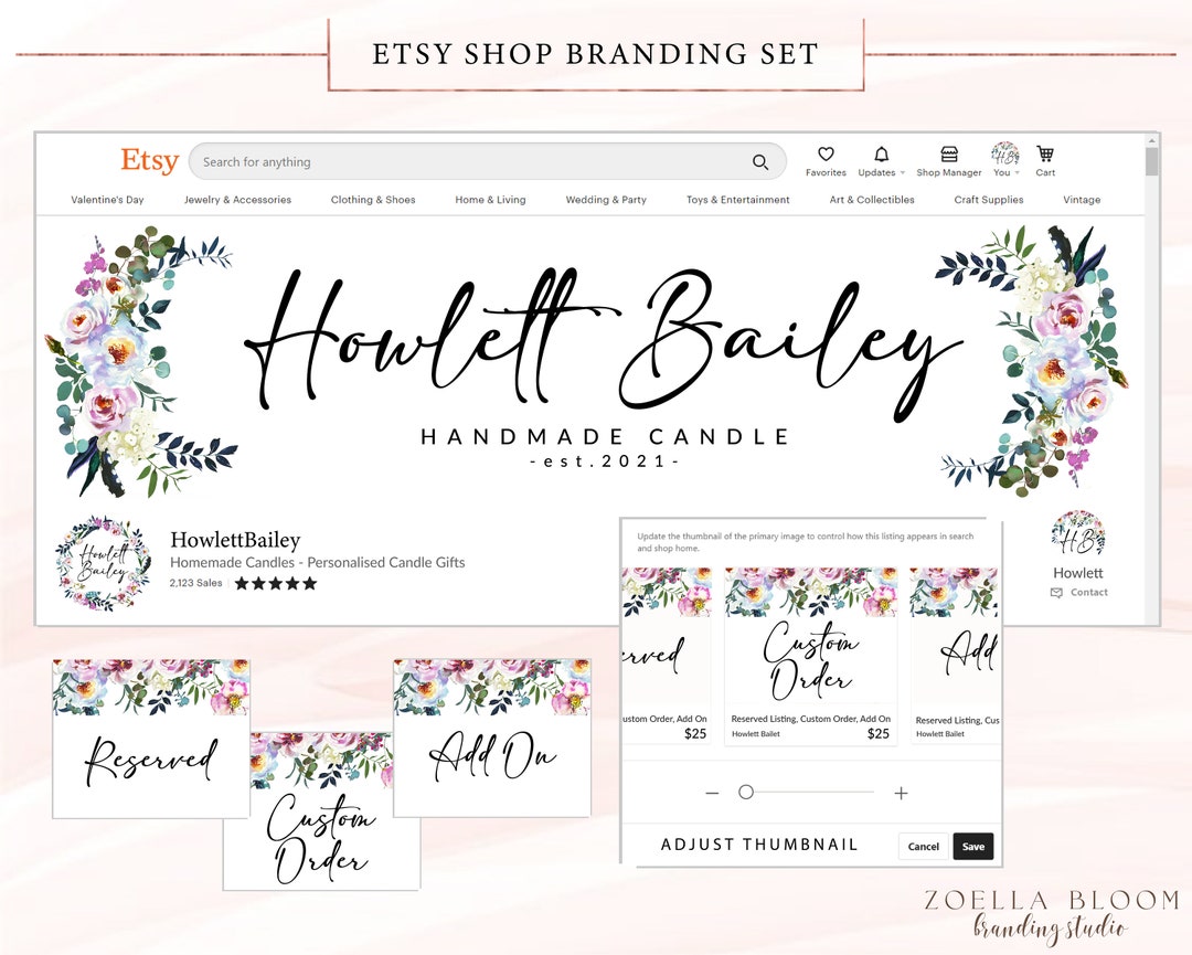 Etsy Banner, Etsy Cover Photo, Etsy Branding Kit, Etsy Template ...