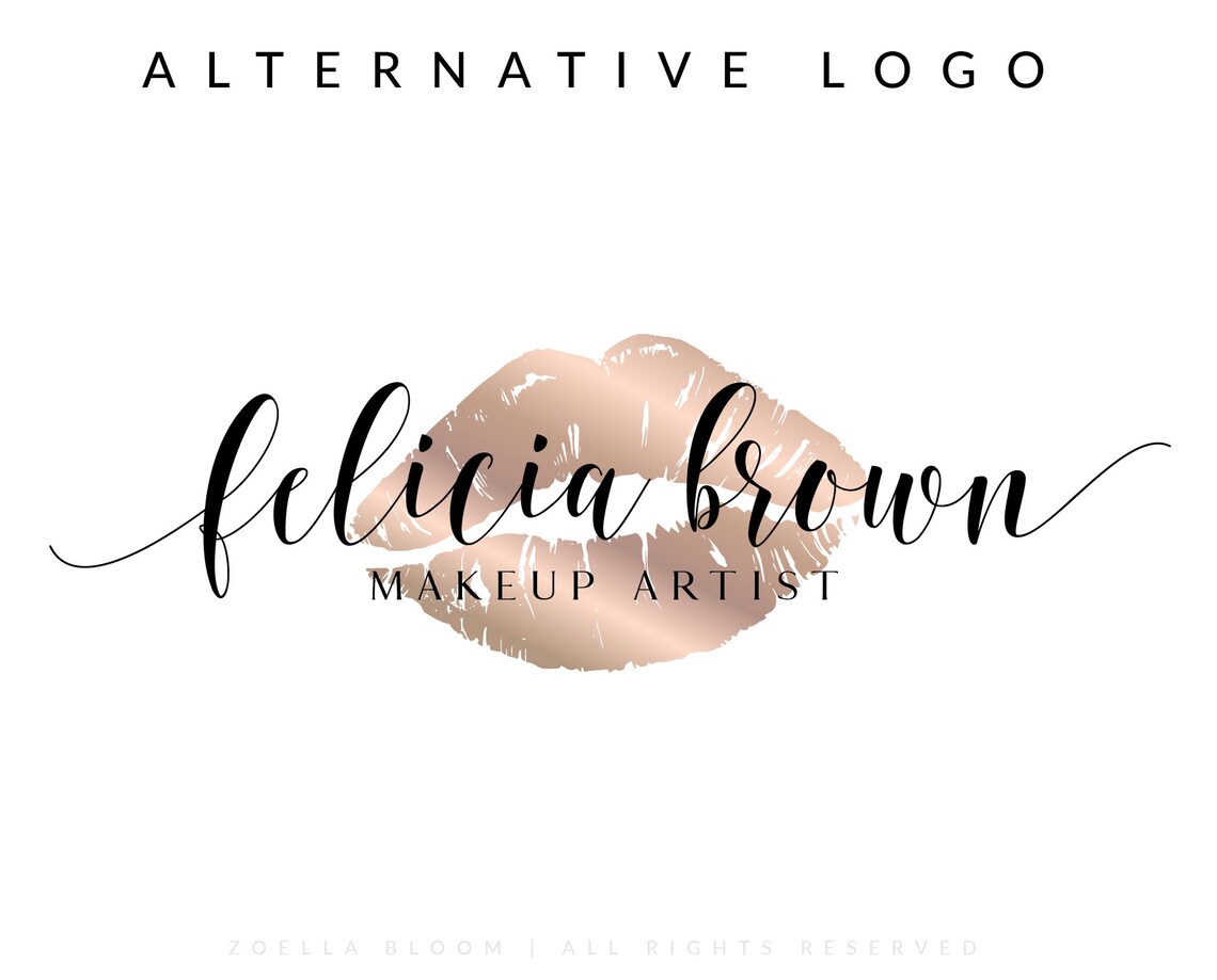Makeup Artist Logo Branding Premade Package Beauty Logo Lip | Etsy