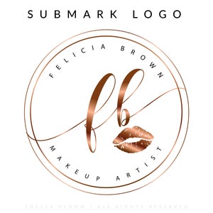 Makeup Artist Logo, Branding Premade Package, Beauty Logo, Lip Logo ...