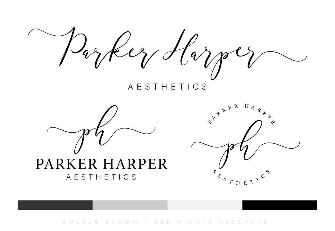 Aesthetic Logo Design, Calligraphy Script, Website Signature, Social ...