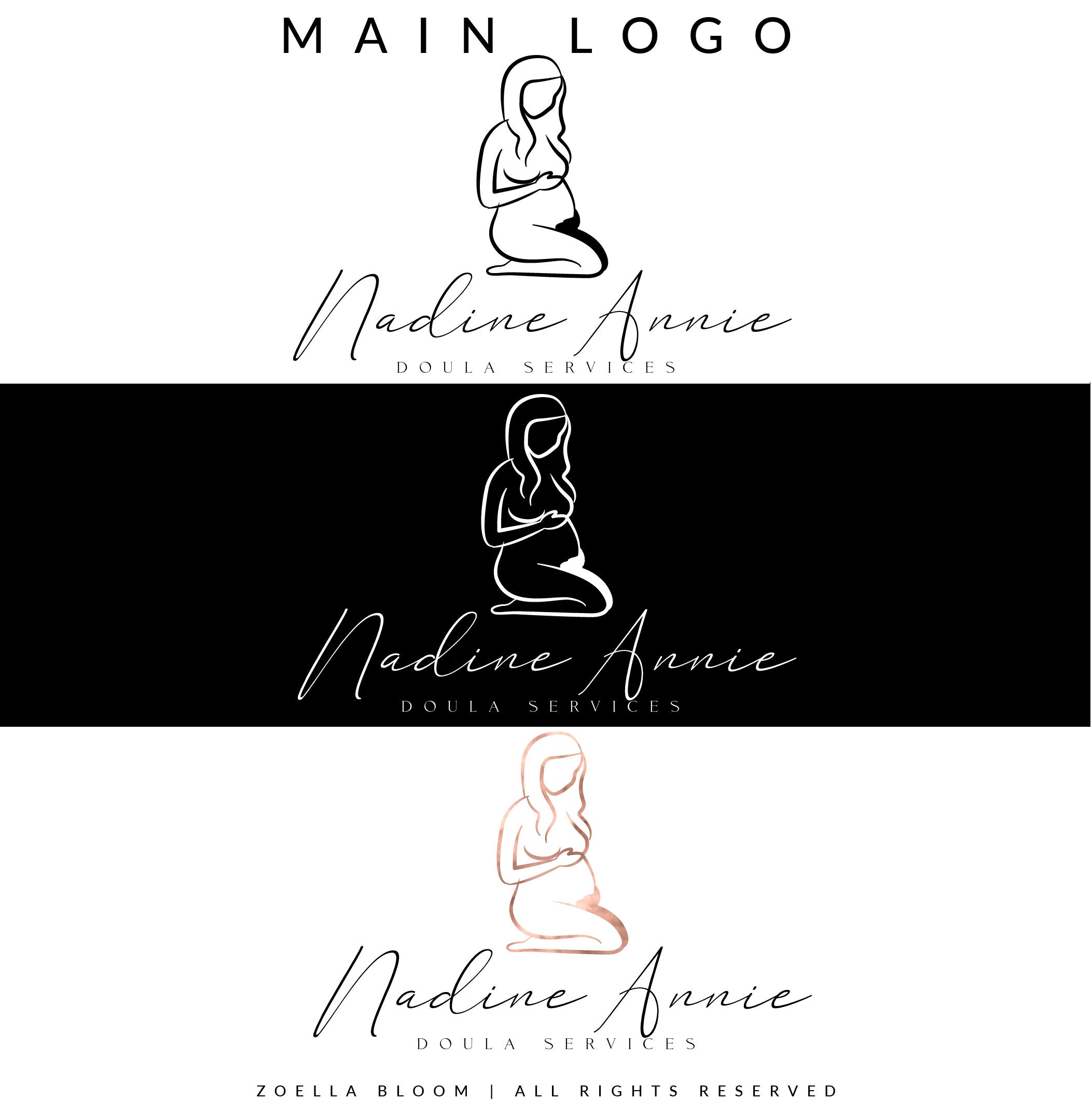 Doula Logo Design, Calligraphy, Feminine, Branding Kit, , Birth Doula ...