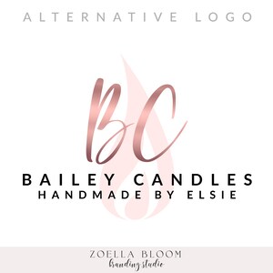 Candle Logo Boutique Handmade Homemade Candles Rose Gold Watermarks ...
