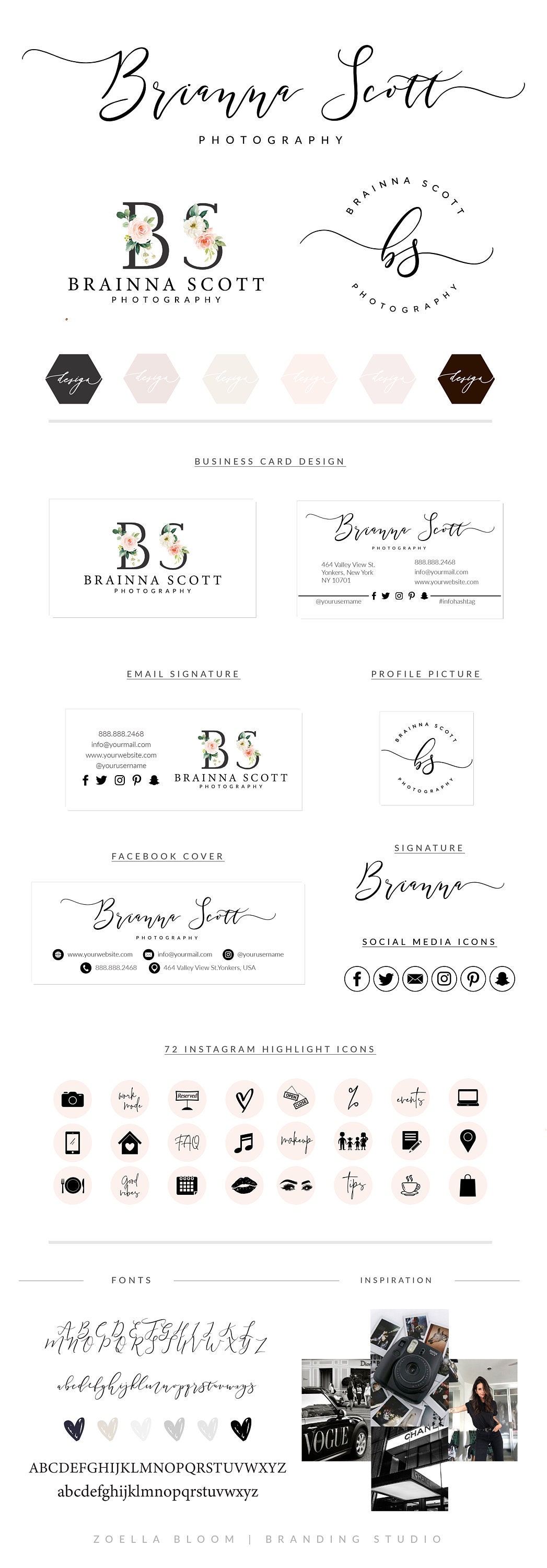 Branding Kit Package With Logo Watermark Stylish and Simple - Etsy