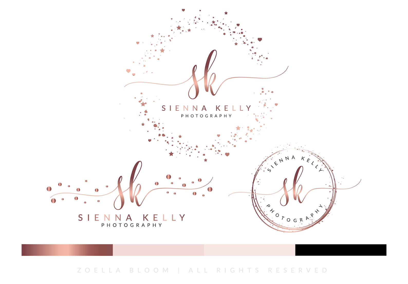 Rose Gold Logo Design Branding Kit Photography Boutique - Etsy
