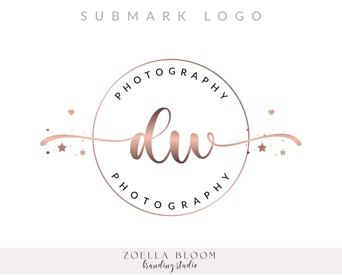 Rose Gold Logo Design Branding Kit Photography Boutique - Etsy