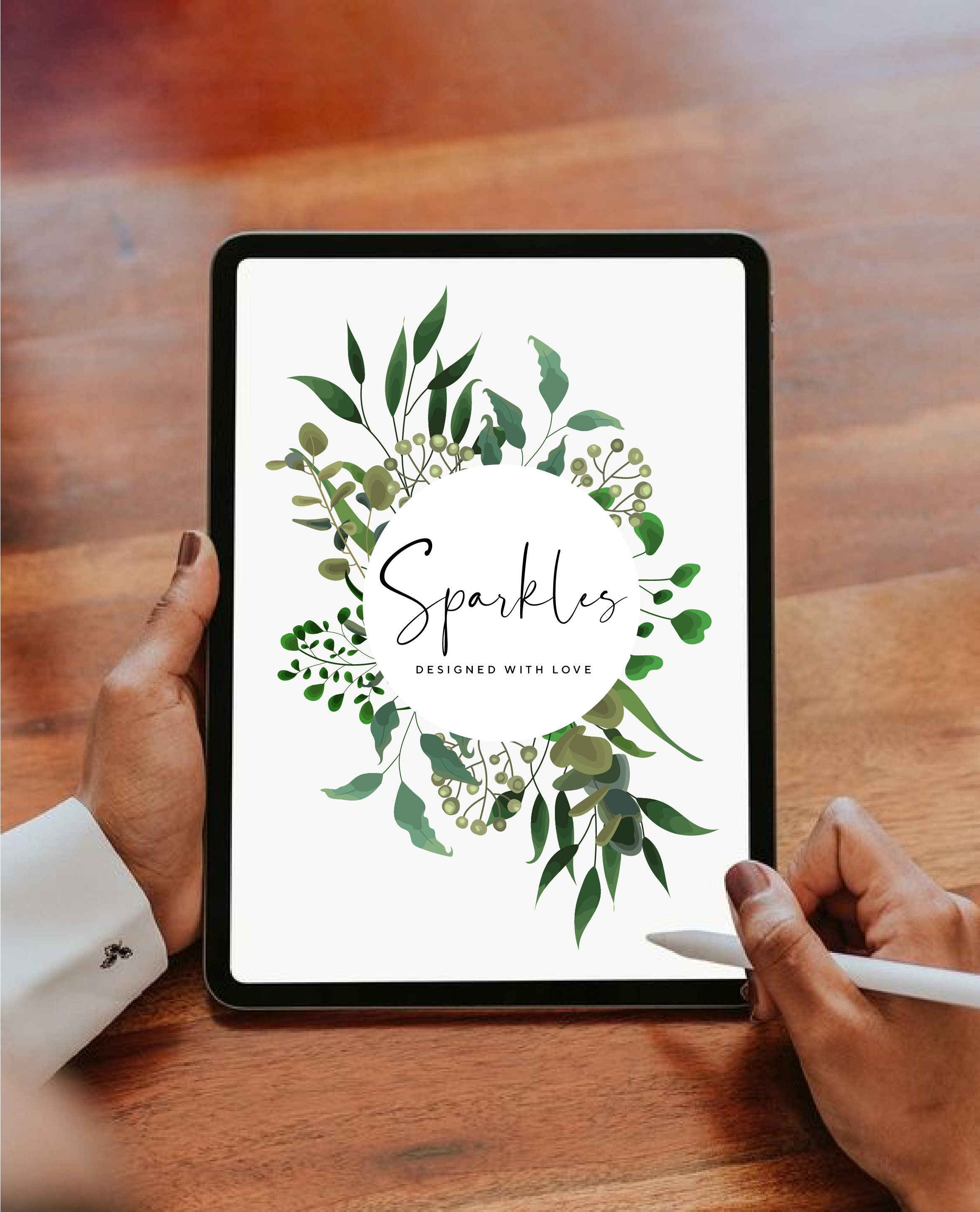 Botanical Frame Logo Watermark Business Elegant Logo Website | Etsy