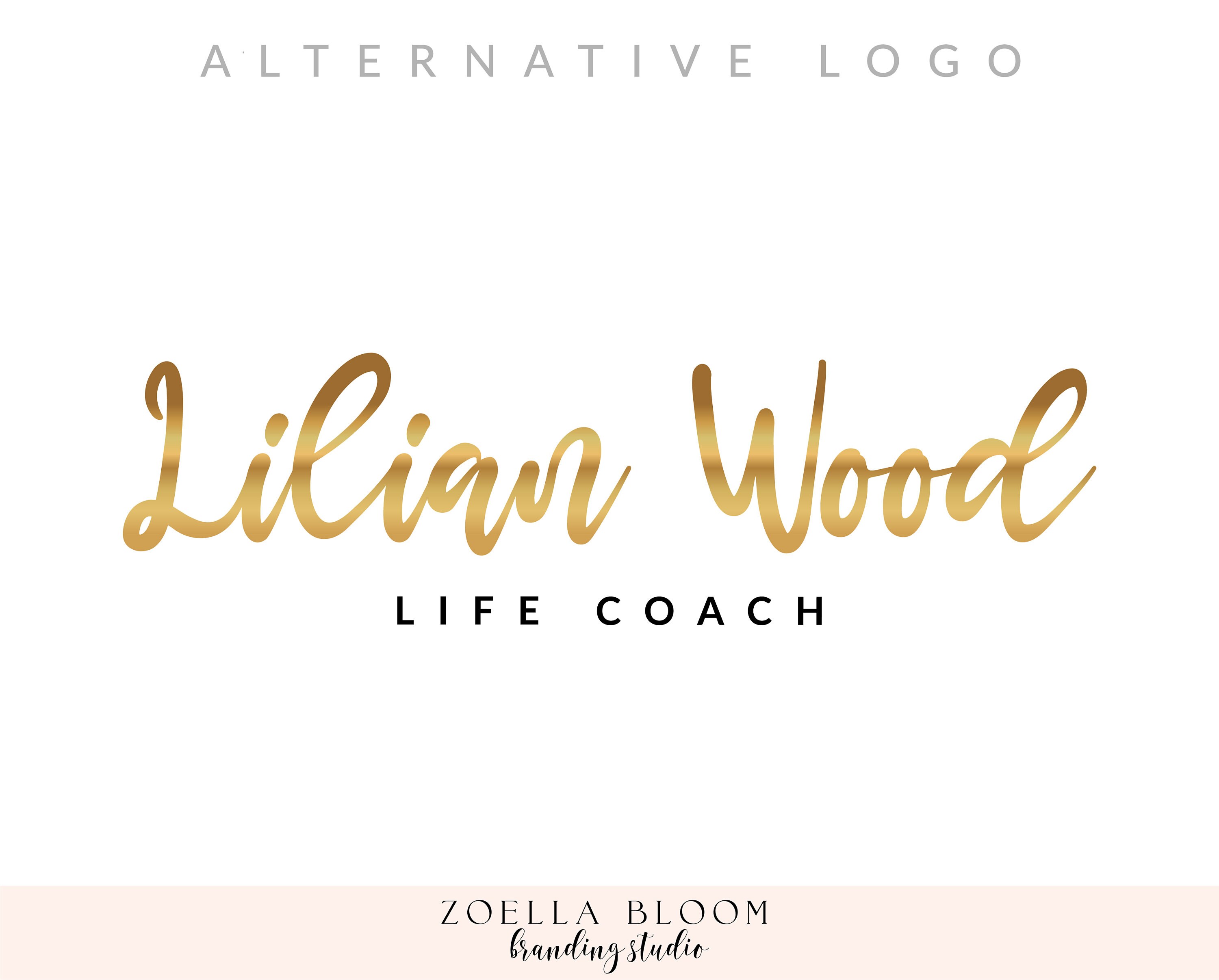 Gold Watercolor Logo Design Life Coach Logo Design | Etsy