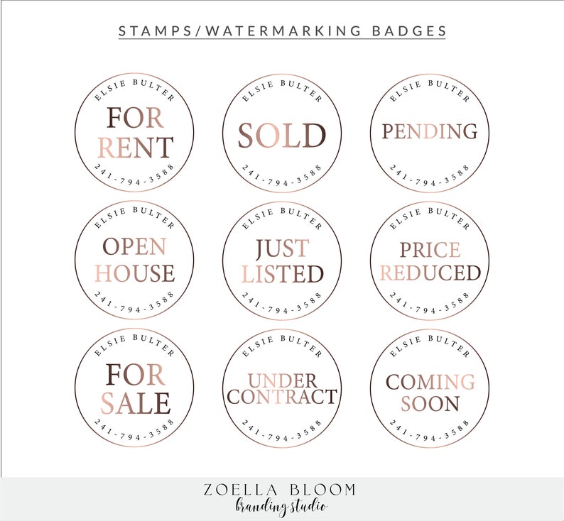 Real Estate Logo, Realtor Logo, Real Estate Agent Stamps, Listing ...