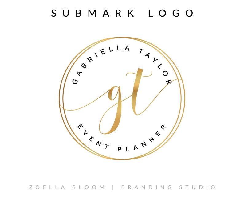 Gold Logo Event Planner Logo Calligraphy Premade Logo - Etsy