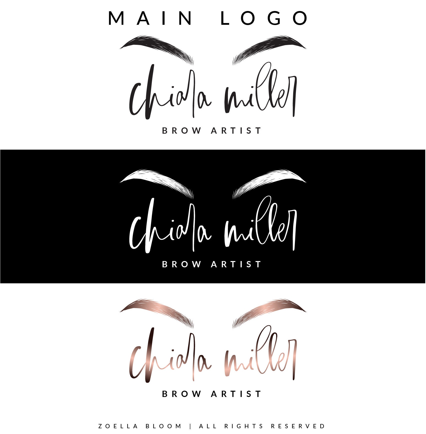 Rose Gold Brow Artist Logolash Logo Brow Logo Lash Extension | Etsy