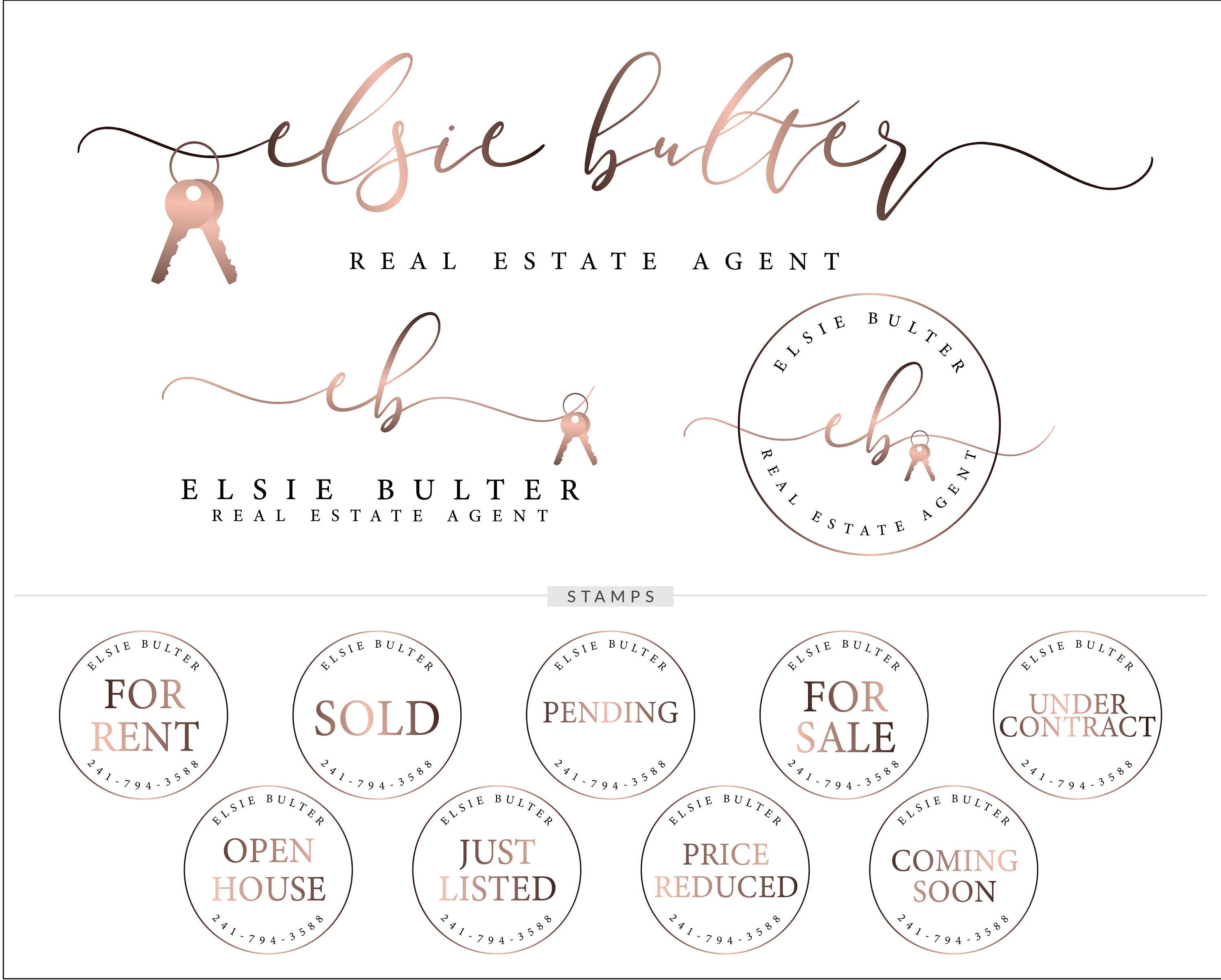 Real Estate Logo, Realtor Logo, Real Estate Agent Stamps, Listing ...