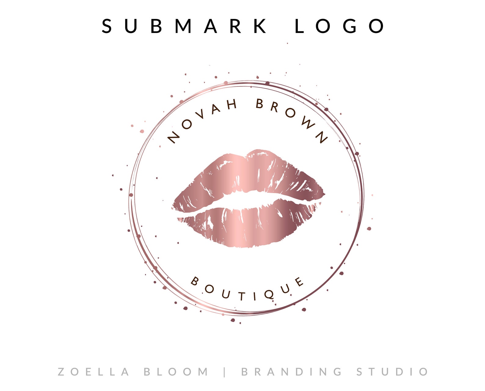 Rose Gold Makeup Artist Logo Premade Logo Design Lips Logo - Etsy