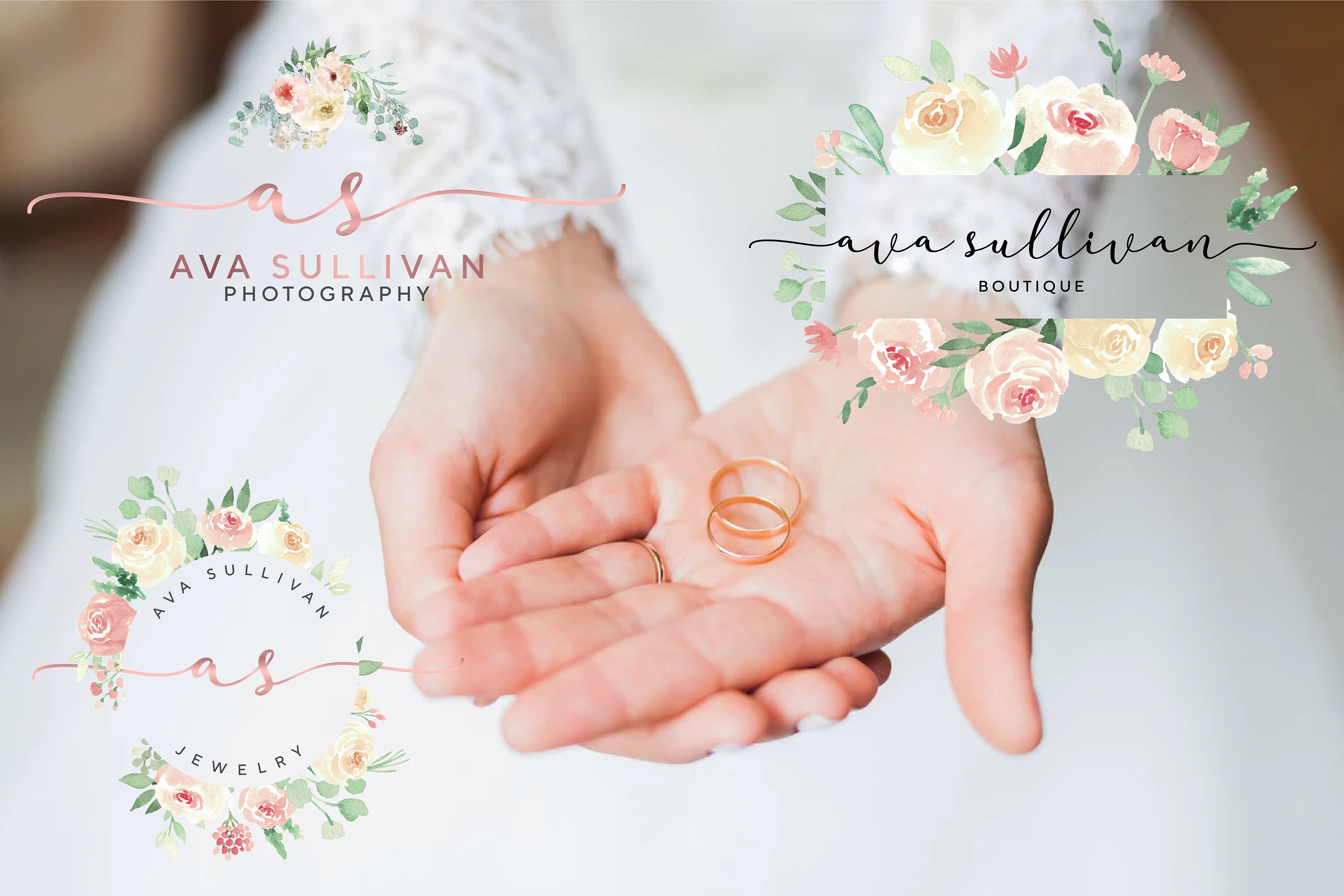 Watermark Flower Logo Elegant Logo Branch Logo Website | Etsy