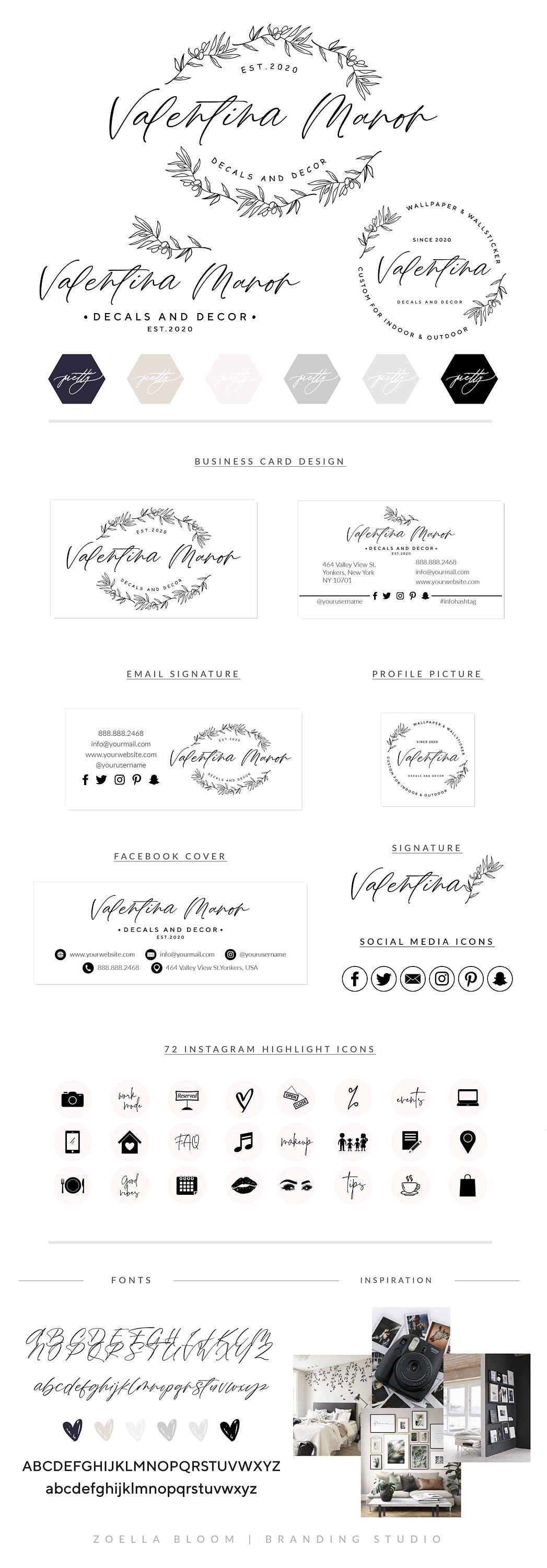 Interior Design Logo Decor & Decals Logo Premade Branding Kit | Etsy