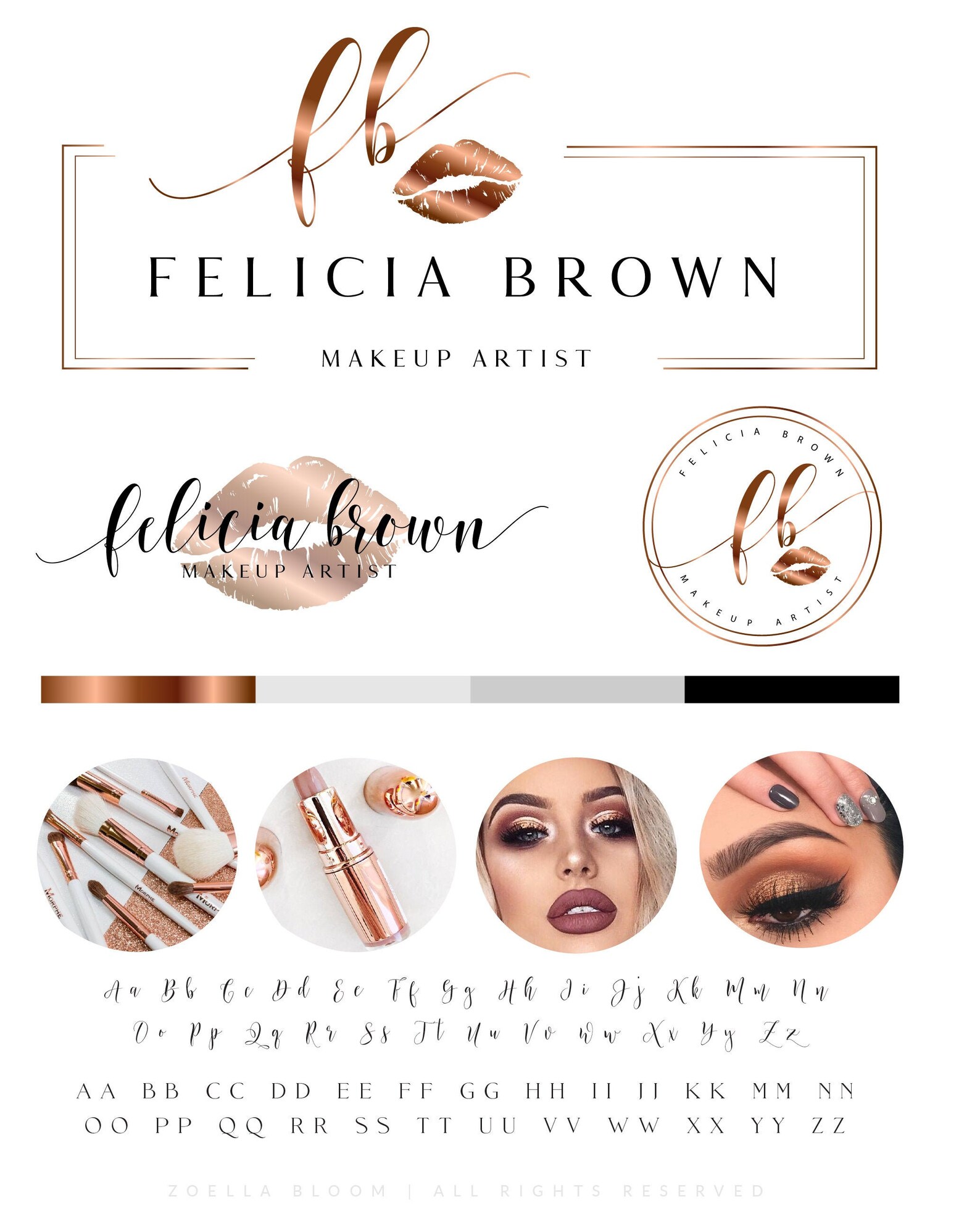 Makeup Artist Logo Branding Premade Package Beauty Logo Lip | Etsy