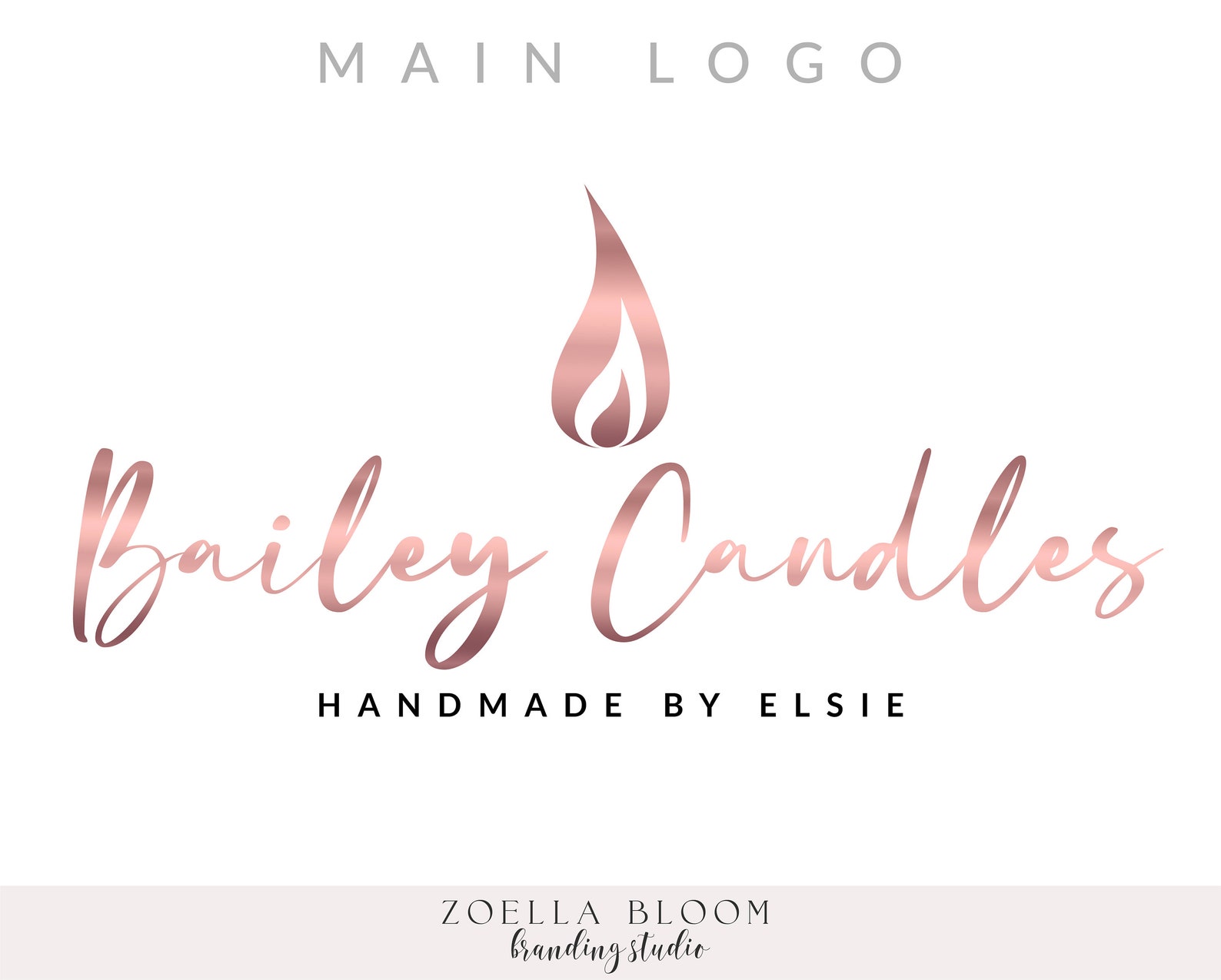 Candle Logo Boutique Handmade Homemade Candles Rose Gold Watermarks ...