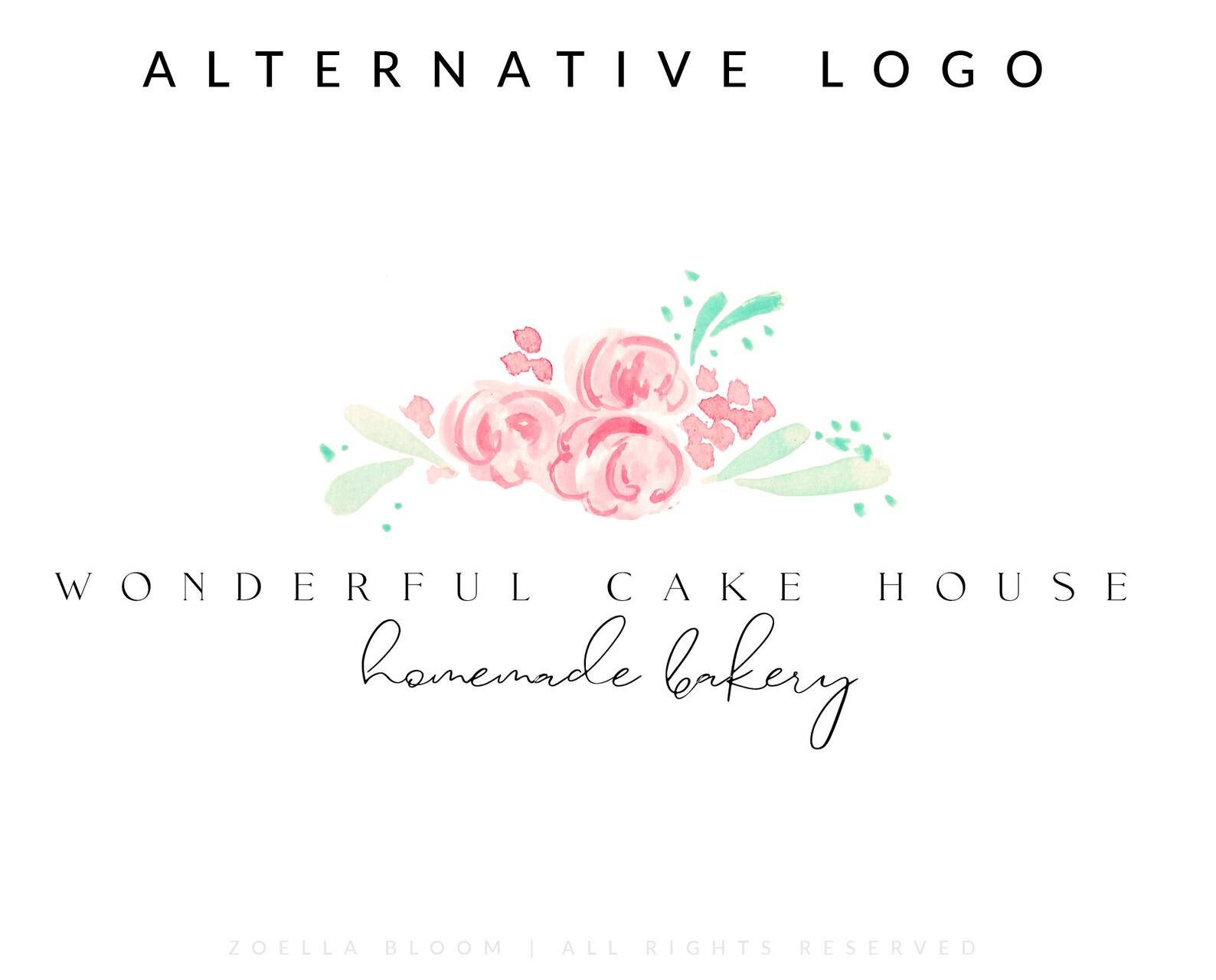 Bakery Logo, Cakery Branding Kit, Watercolor Cake Logo, Artisan Cakes ...
