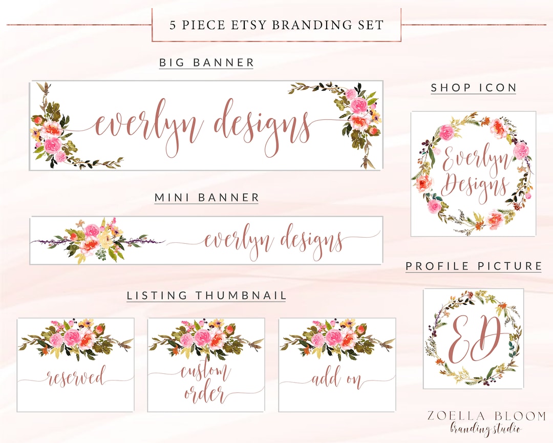 Etsy Banner, Etsy Cover Photo, Etsy Branding Kit, Etsy Template ...